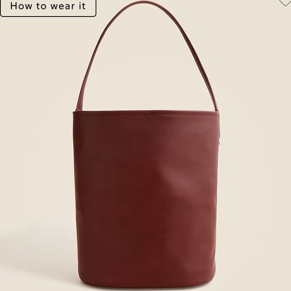 J. Crew | Bags | Berkeley Big Bucket Bag In Leather Walnut Brown | Poshmark